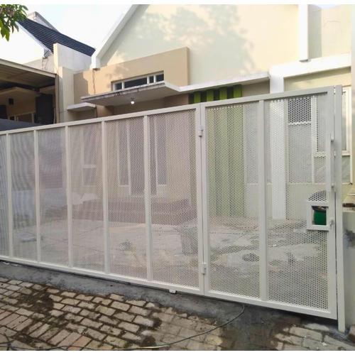 Jual Pintu pagar dorong Plat expanded minimalis terpasang - Kota ...