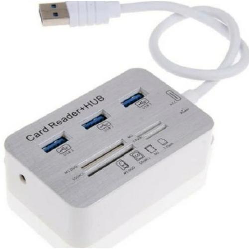 Jual USB HUB 3 PORT + CARD READER 4 SLOT COMBO V3.0 ALUMUNIUM HIGH ...