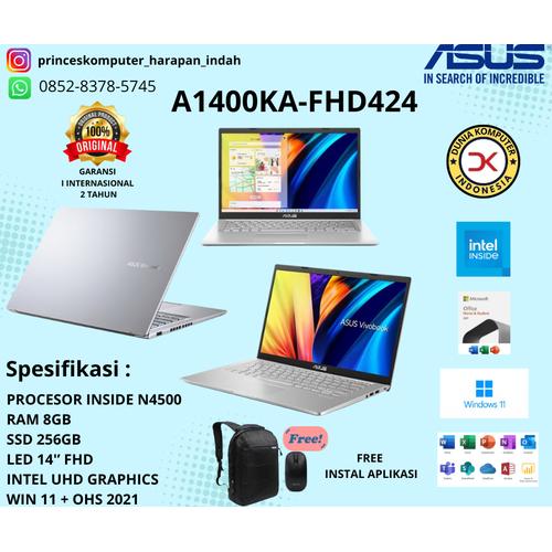 Jual ASUS A1400KA/INSIDE N4500/RAM 8GB/SSD 256GB/14''FHD/WIN11+OHS2021 ...