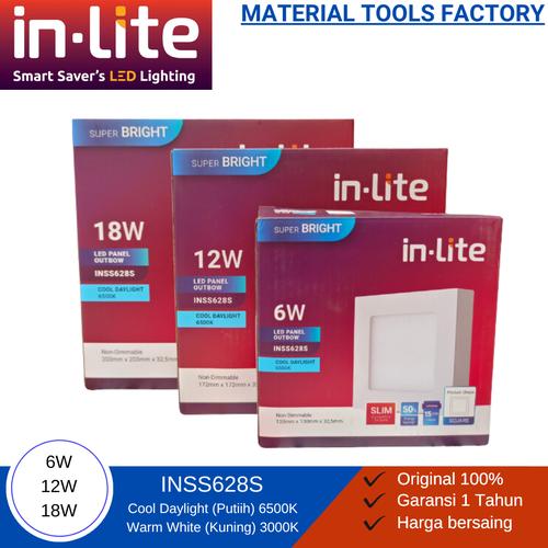 Promo Inlite INSS628S Lampu downlight LED square outbow - Downlight ...