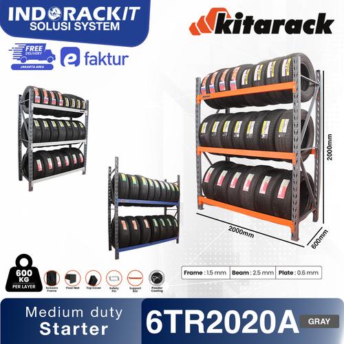 Jual Rak Besi Ban Motor Mobil 6TR2020 Abu Starter Rak Serba Guna Tire ...