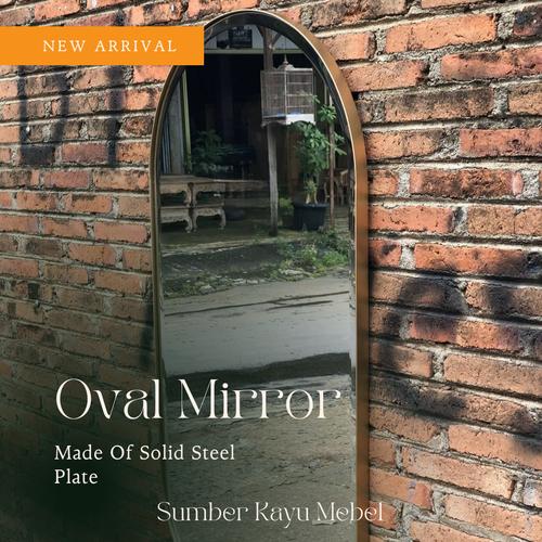 Jual CERMIN OVAL BESI ROUND MIRROR CERMIN BESI OVAL - 40×90 - Kab ...
