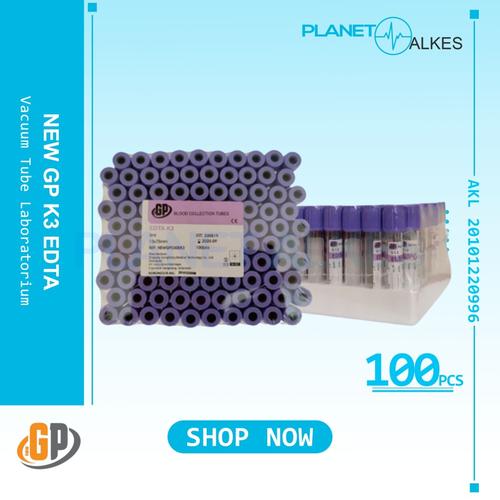 Jual Tabung EDTA 3ML GP / Vacutainer K3 EDTA 2ml 3ml 5ml PET / Glass GP - 2ML, PET/PLASTIK ...