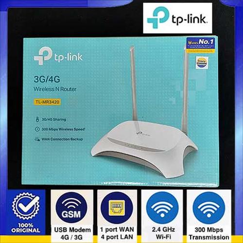 Jual TP-Link TL-MR3420 3G/4G Wireless N Router 10/100Mbps for USB GSM ...