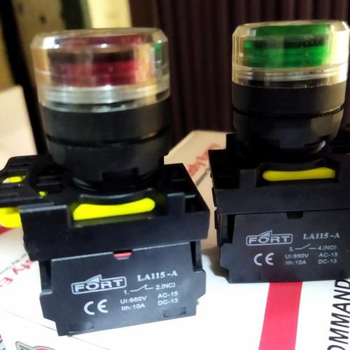 Jual Push Button Lock With Lamp 22Mm 220Vac Fort | Asli - Merah - Kota ...