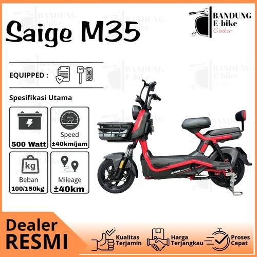 Jual Sepeda Listrik Harga Murah SAiGE M35 500Watt Terbaru Garansi Resmi ...
