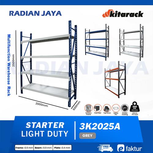 Promo Rack Gudang KITARACK Rack Besi 4 Susun Tinggi 2.5 Meter Panjang 2 ...