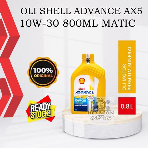 Jual Oli Shell ADVANCE AX5 10W-30 800ML Original Oli Motor Matic ...