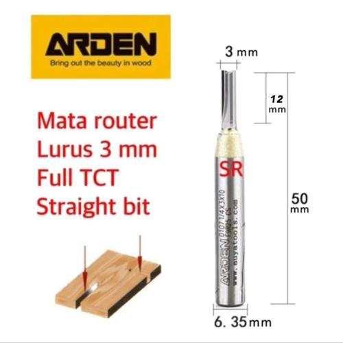 Jual Mata Profil/ Router Lurus 3 mm Full TCT/ Straight Bit ARDEN ...