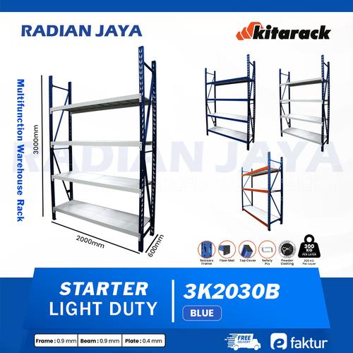 Promo Rack Gudang KITARACK Rack Besi 4 Susun Tinggi 3 Meter Panjang 2 ...
