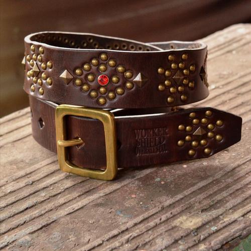 Jual WSB 001 (Brown) - "The Eyes" Western Hand-Studded Leather Belt ...