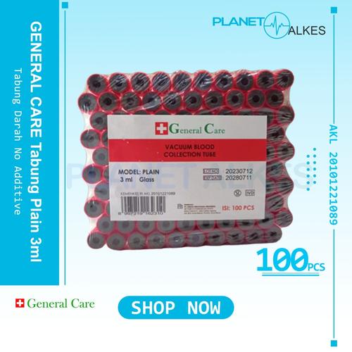 Jual Tabung Darah Vacutainer Plain 3ml Merah/ Vacuum Blood Collection ...