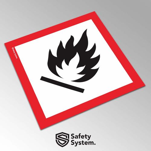 Jual Sticker K3 Label Simbol B3 Ghs Mudah Terbakar (Flammable) - XL ...