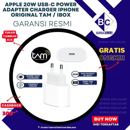 Jual iBox Apple USB-C 20W Power Adapter ID MHJE3 for iPhone iPad Watch ...