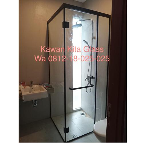 Jual Kaca sekat kamar mandi dengan list hitam aluminium - Jakarta Timur ...