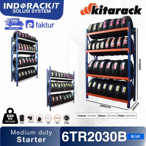 Jual Rak Besi Ban Motor Mobil 6TR2030 Biru Starter Rak Serba Guna Tire ...