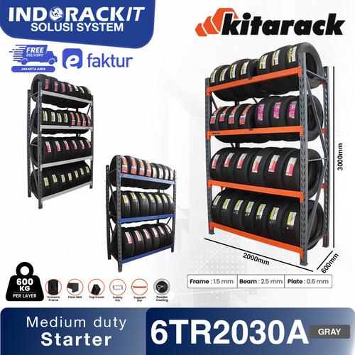 Jual Rak Besi Ban Motor Mobil 6TR2030 Abu Starter Rak Serba Guna Tire ...