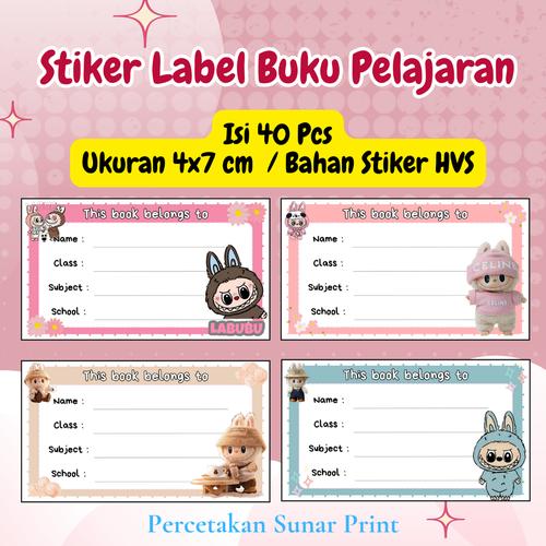 Jual Stiker Buku Pelajaran LABUBU / Stiker Buku Labubu - Pink Soft ...