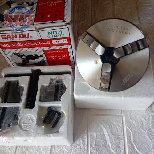 Jual K11-125 / K11-130 Chuck Bubut 5" 3 Jaw Claw Bubut 3 Jaw Catok ...