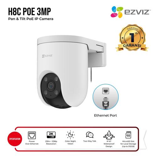 Jual EZVIZ H8c PoE Pan & Tilt PoE IP Camera Power Over Ethernet 2K Resolution Color Night Vision ...
