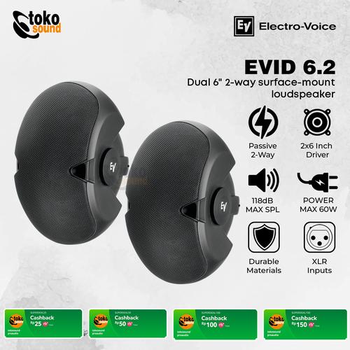 Jual Electro-Voice EVID 6.2 - Dual 6 Inch Two Way Surfacemount ...