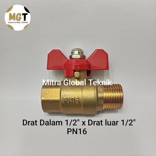 Jual Ball Valve Kuningan Drat Dalam 1/2" x Drat Luar 1/2" Inch - Jakarta Barat - Mitra Global ...