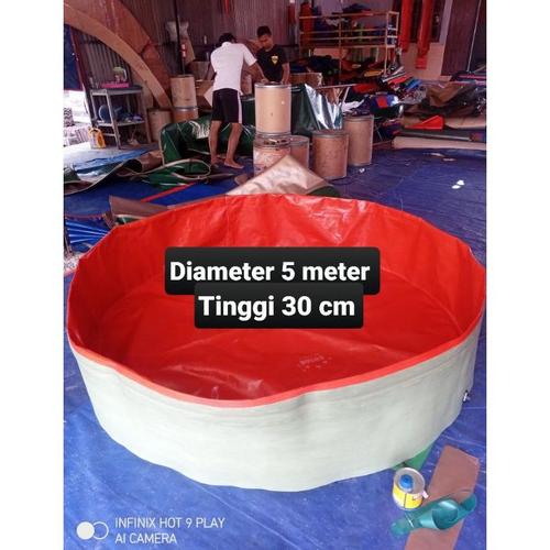 Jual Terlaris kolam terpal talang tanpa rangka ukuran diameter 5 meter ...
