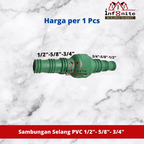 Jual Sambungan Selang Plastik 1/2" 5/8" 3/4' Inch Konektor Slang Air ...