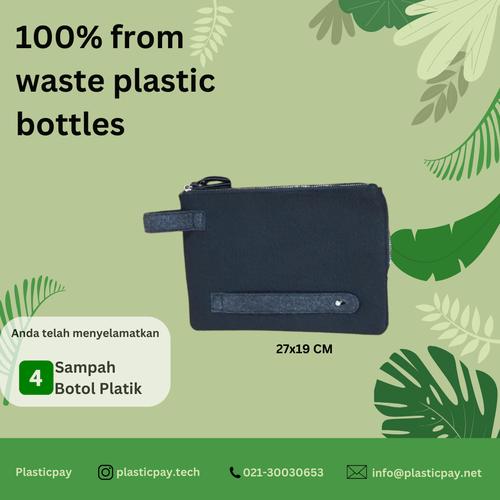 Jual Clutch 2 Zipper Black // Tas Clutch dari Bahan Daur Ulang Botol ...