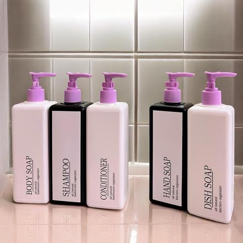 Jual BOTOL KOTAK 500ML STIKER KOTAK PUMP LILAC UNGU . aesthetic bottle ...
