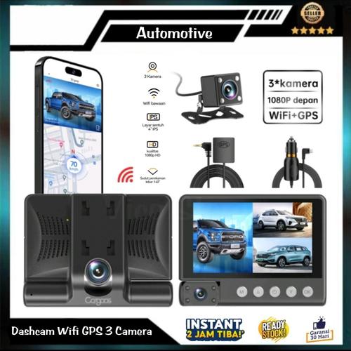 Jual Dashcam CCTV DVR Mobil 3 Camera Wifi GPS Layar IPS Full HD Kontrol ...
