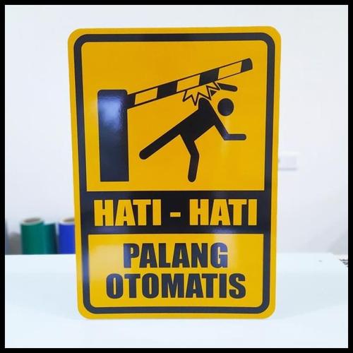 Jual Ready Rambu Plang Awas Palang Otomatis 35Cm X 50Cm Plat Alumunim ...