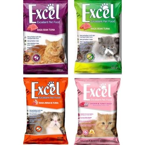 Jual EXCEL 1 ZAK Cat Food All Varian / Makanan Kucing Excel Adult ...