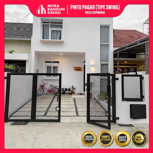 Jual Pintu Pagar Besi Tipe Swing Industrial Plat Expanda/Expanded Metal ...