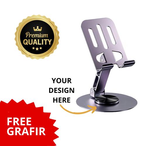 Jual Phone Stand Holder Premium Free Design Grafir Besi Aluminium Meja ...