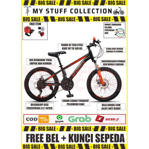 Promo SEPEDA GUNUNG UKURAN 20 INCH 21 SPEED DOUBLE DISC SHOCKBREAKER ...