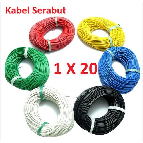 Jual kabel serabut 1x20 1 X 20 1.2mm SAMBUNGAN CONNECTOR elektronik ...