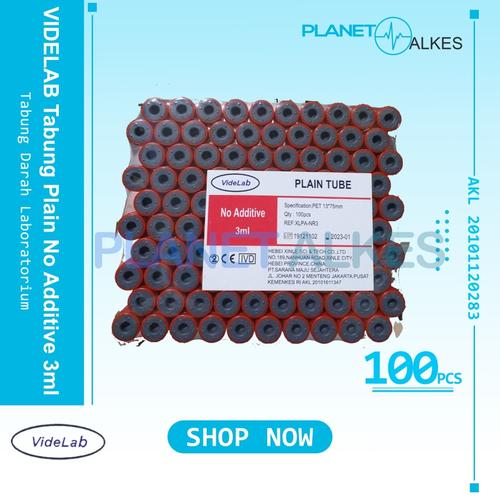 Jual Tabung Darah Vacutainer Plain 3ml Merah / Vacuum Blood Collection ...