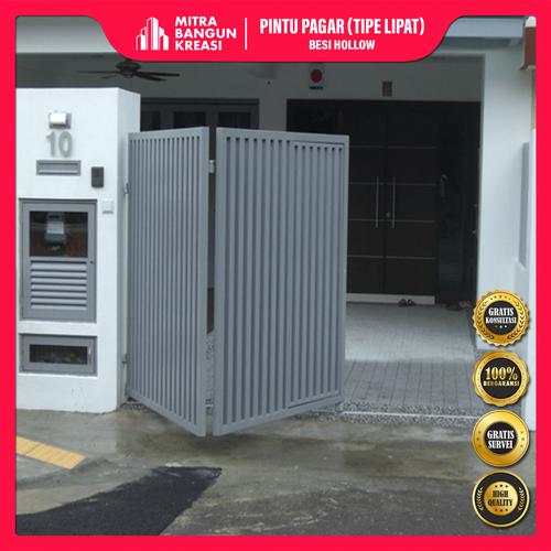 Jual Pintu Pagar Lipat Besi Hollow Galvanis Minimalis Modern [GG021 ...
