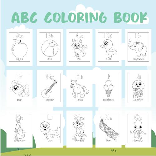 Jual KERTAS MEWARNAI COLORING SATU PACK TEMA ABC COLORING BOOK | KERTAS ...