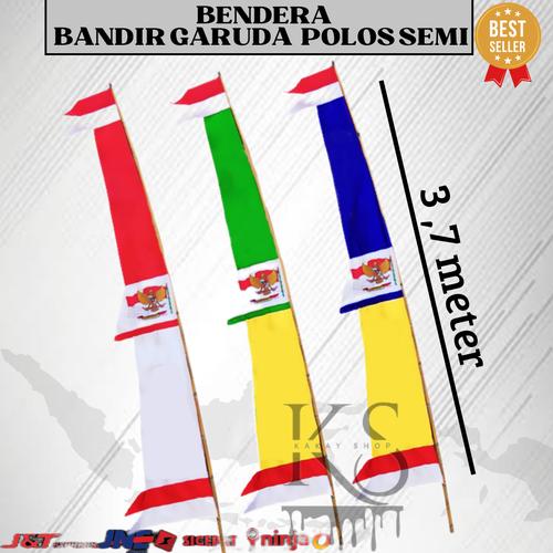 Jual BENDERA BANDIR POLOS GARUDA UKURAN SEMI FULL ( 3,7 meter ) - Merah ...