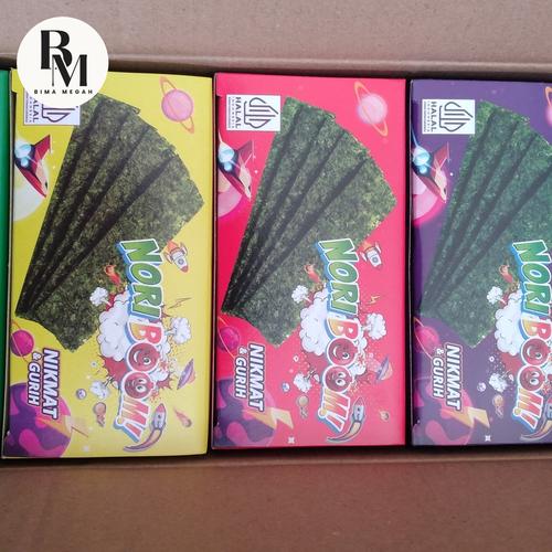 Jual (Dus) Nori Boom 1 dus isi 5 pack / Nori Boom Rumput laut 36 gram ...