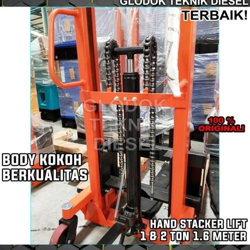 Jual Hand Stacker Lift Manual 2 Ton x 1.6 Meter Alat Angkat Barang ...