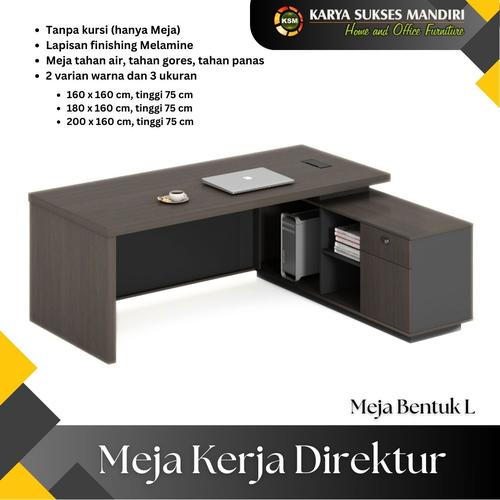 Jual Meja Kerja Kantor Direktur Pimpinan Direksi Model L Minimalis ...