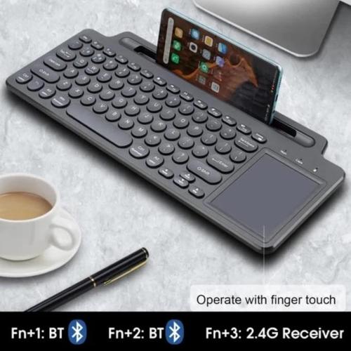 Jual Silent Keyboard Wireless 3 Multi Device With Touchpad Keyboard ...