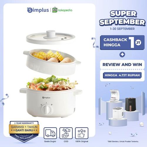 Jual Simplus Panci Listrik Kapasitas Besar 3L Serbaguna Dengan Pengkukus Lapisan Keramik Anti ...