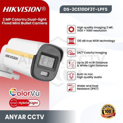 Jual HIKVISION DS-2CE10DF3T-LPFS 2 MP ColorVu Dual-light Audio Bullet Camera - Kota Bandung ...