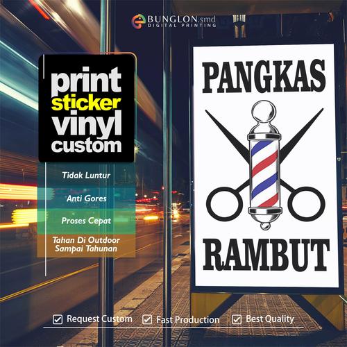 Jual PRINT CETAK STICKER PLANG PANGKAS RAMBUT CUSTOM DESAIN - 70X100 ...