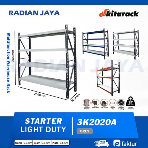 Promo Rack Gudang KITARACK Rack Besi 4 Susun Tinggi 2 Meter Panjang 2 ...