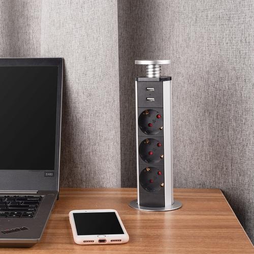 Jual Stop Kontak Tanam Meja Pop Up Electric Plug Socket with USB Port ...